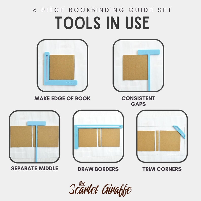 Complete Bookbinding Ruler Guide Set Including L Ruler, T Ruler, Square ...