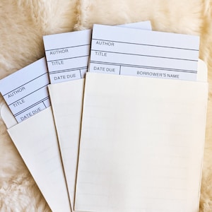 Library Book Checkout Due Date Card Pockets With Self-adhesive Backs ...