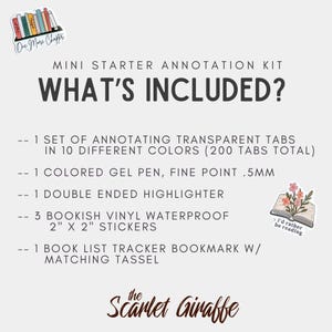 Book Annotation Starter Kit: Tabs, Pen, Highlighter & Bookmark - Etsy