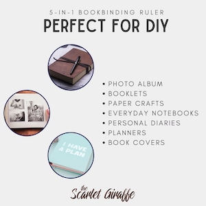 5-in-1 Bookbinding Ruler Guide: Stainless Steel DIY Craft Tool - Etsy