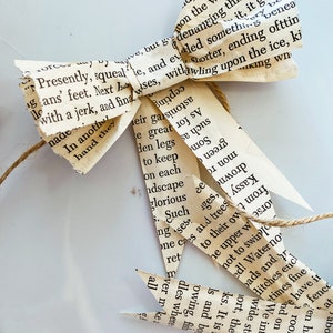 Paper Book Page Bow Garland of Recycled Book Bowties Book Themed Home ...