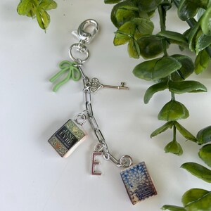 Custom Mini Book Charm Keychain With Personalized Initial - Handmade ...