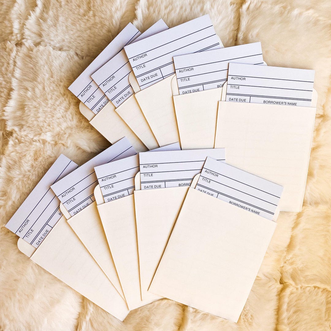 Library Book Checkout Due Date Card Pockets With Self-adhesive Backs ...