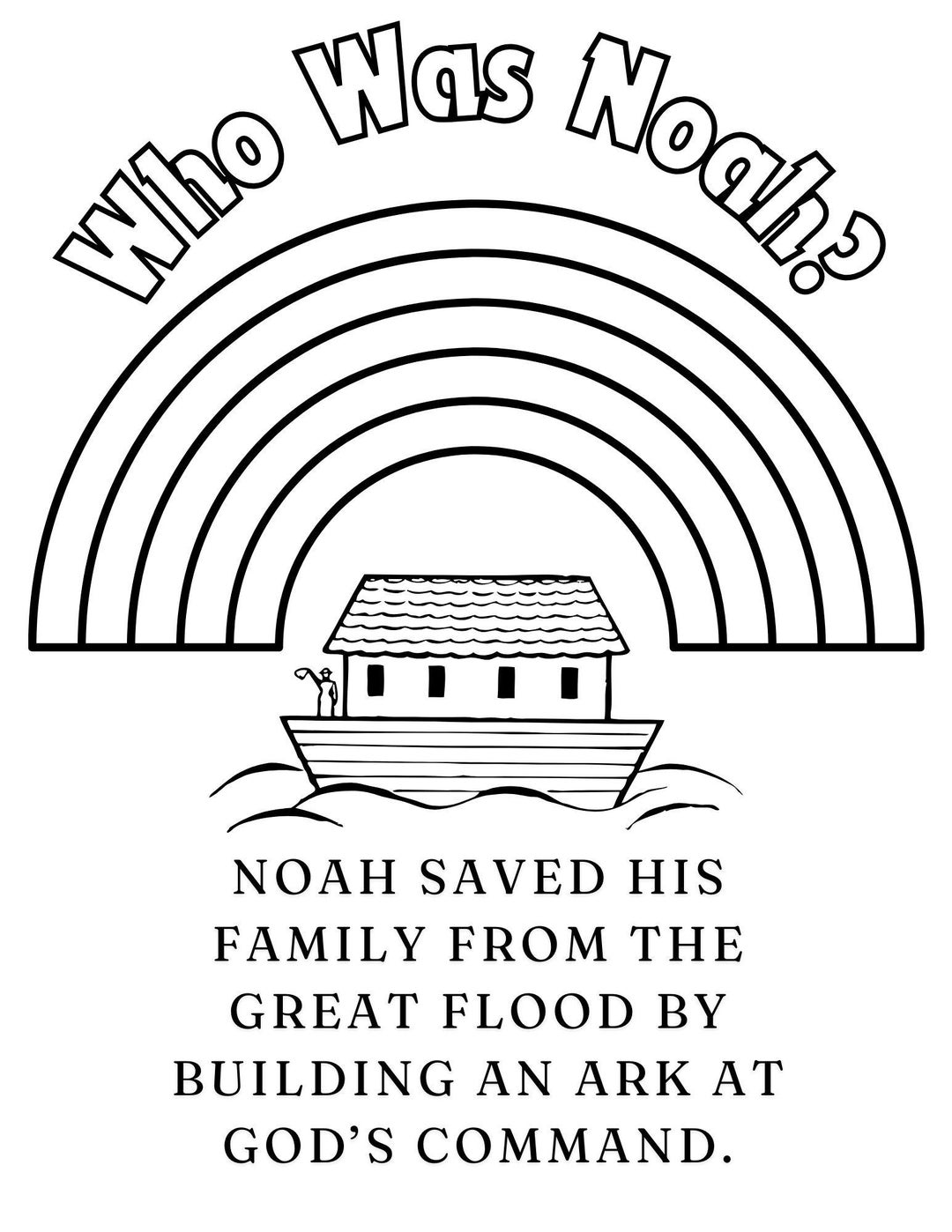 BIBLE Who Was Noah Coloring Sheet - Etsy