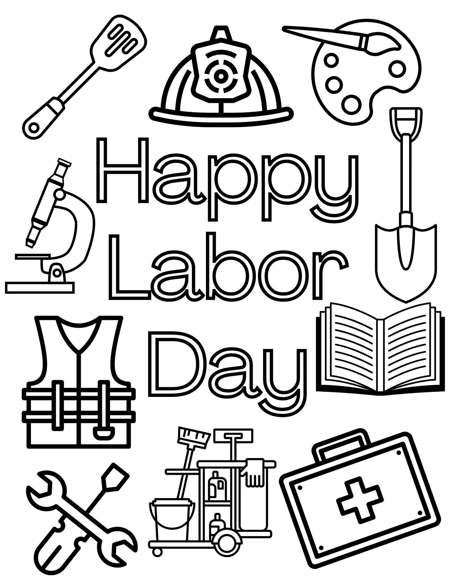 Happy Labor Day Coloring Sheet - Etsy