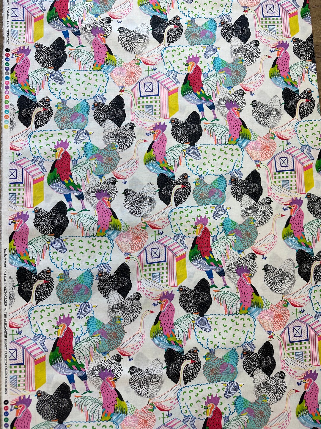 Cotton Fabric Alexander Henry Rainbow Roost - Etsy