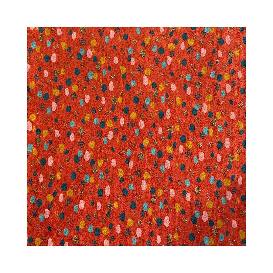 Jersey Color Splash Glitter Dots Rust - Etsy