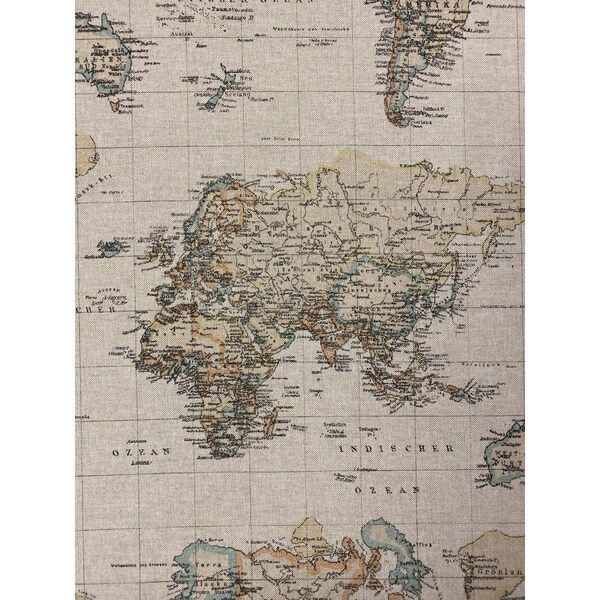Linen World Map - Etsy