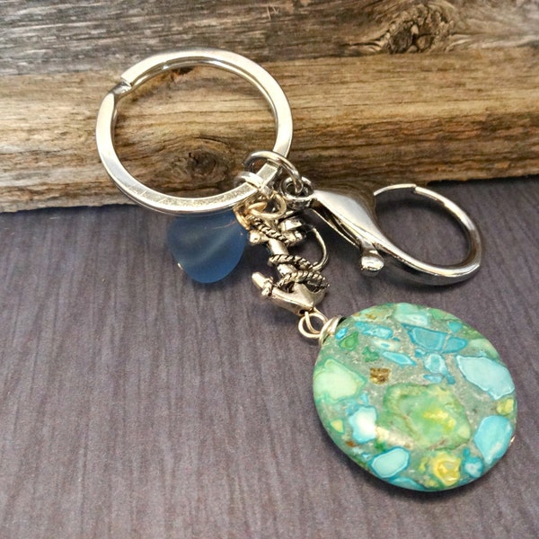 Sea Glass Key Ring - Etsy