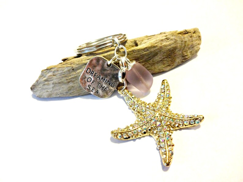 Rhinestone Startfish Keychain Dreaming of the Sea Charm Key - Etsy