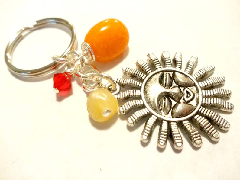 Cool Sun Keychain Celestial Keychain Sun Charm Keychain | Etsy