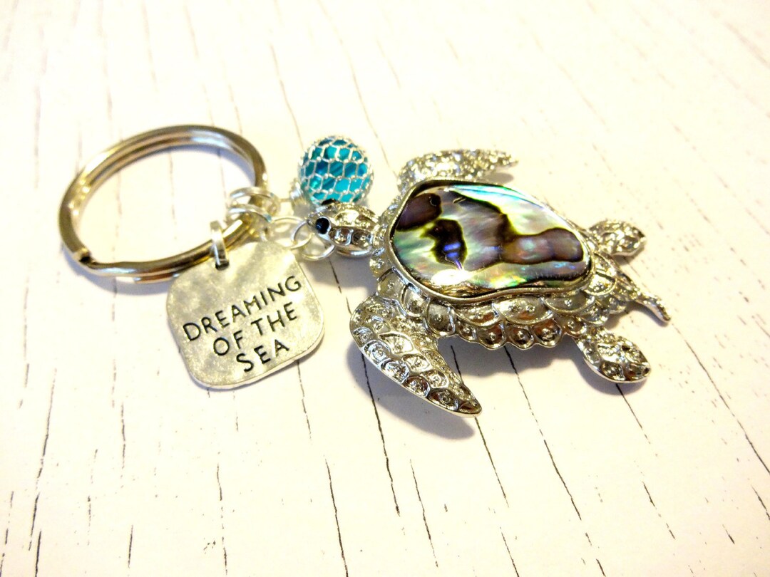 Sea Turtle Keychain, Paua Shell Keychain, Turtle Gifts, Sea Turtle ...