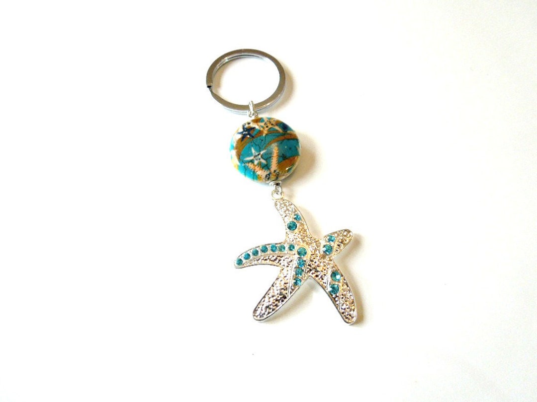 Starfish Keychain, Beach Keychain, Ocean Keychain, Starfish Gifts ...