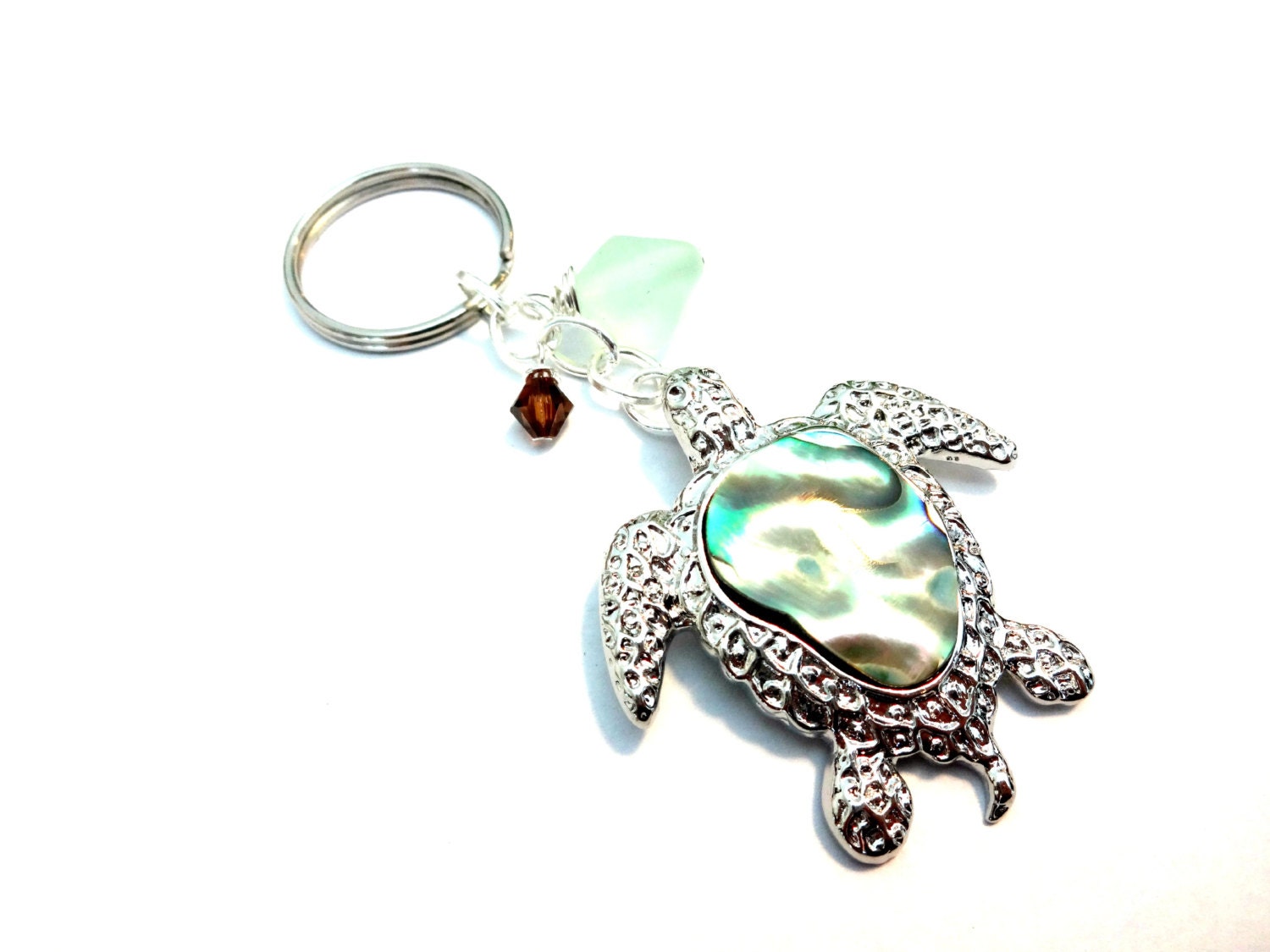 Sea Turtle Keychain Turtle Key Chain Abalone Shell Turtle - Etsy