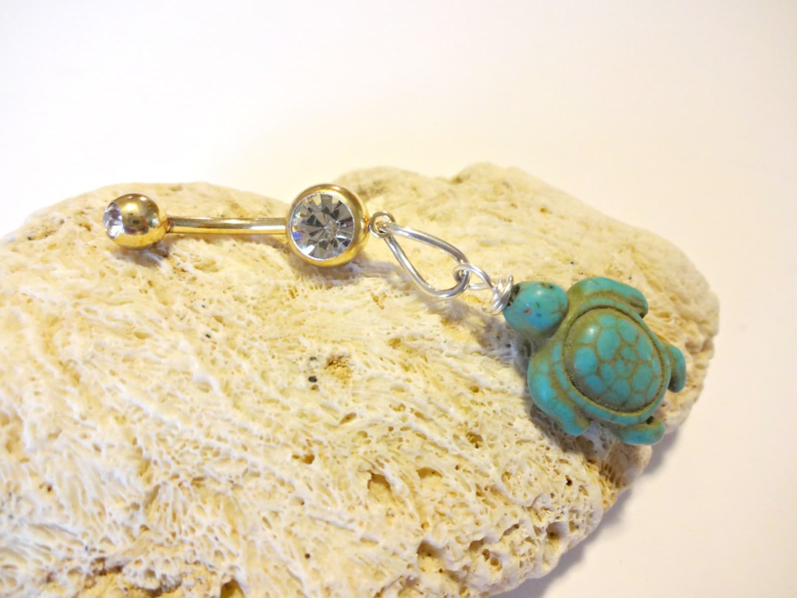Turtle Belly Button Ring Sea Turtle Body Jewelry Turquoise - Etsy