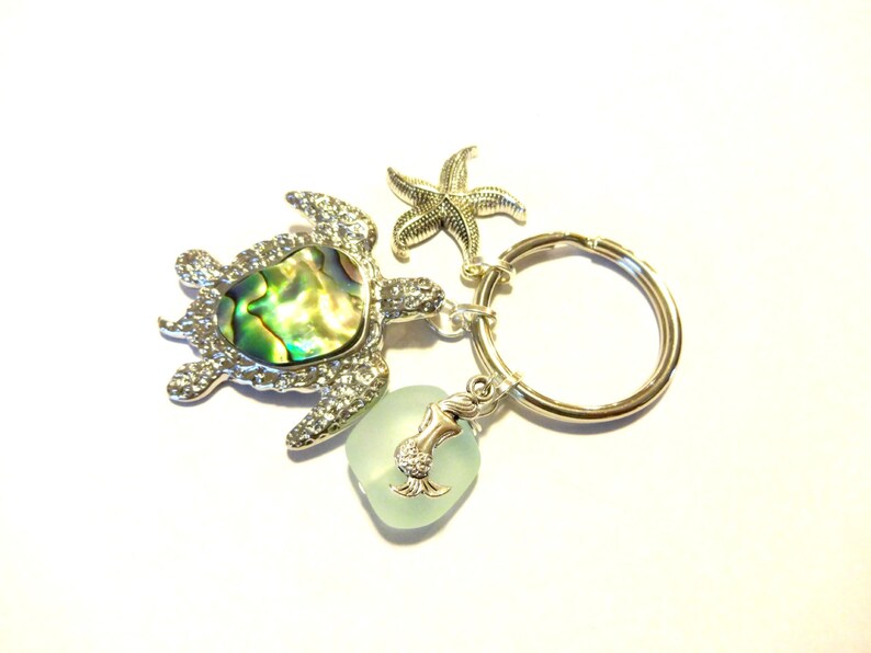 Sea Turtle Keychain Mermaid Keychain Starfish Keychain | Etsy
