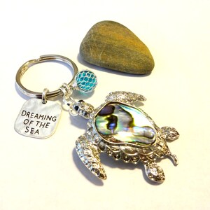 Sea Turtle Keychain, Paua Shell Keychain, Turtle Gifts, Sea Turtle ...