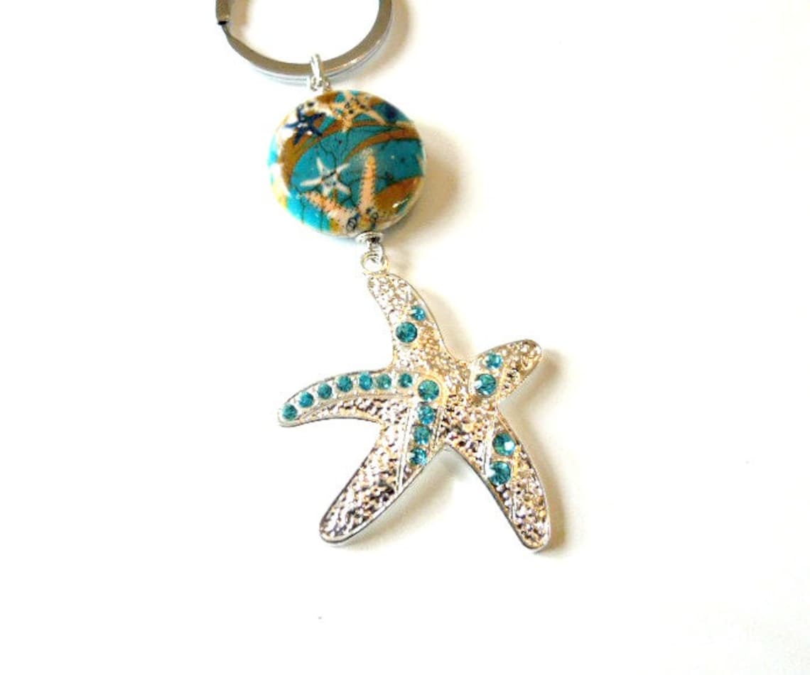 Starfish Keychain Beach Keychain Ocean Keychain Starfish - Etsy