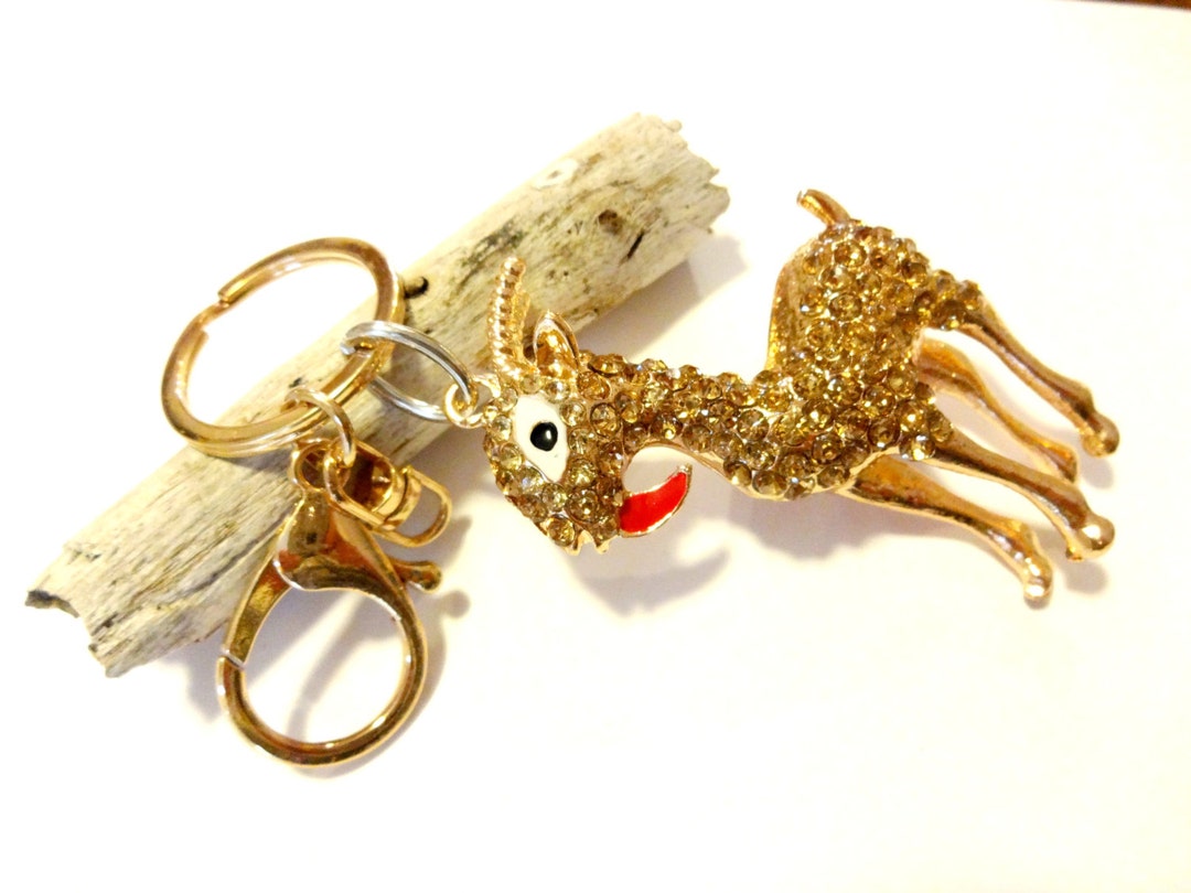 Billy Goat Keychain, Goat Gifts, Goat Jewelry, Rhinestone Goat Pendant ...