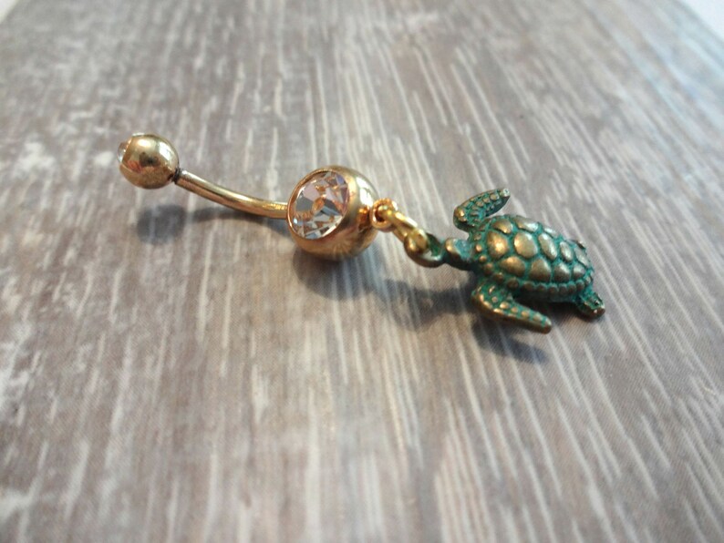 Sea Turtle Belly Button Ring Turtle Body Jewelry Body - Etsy