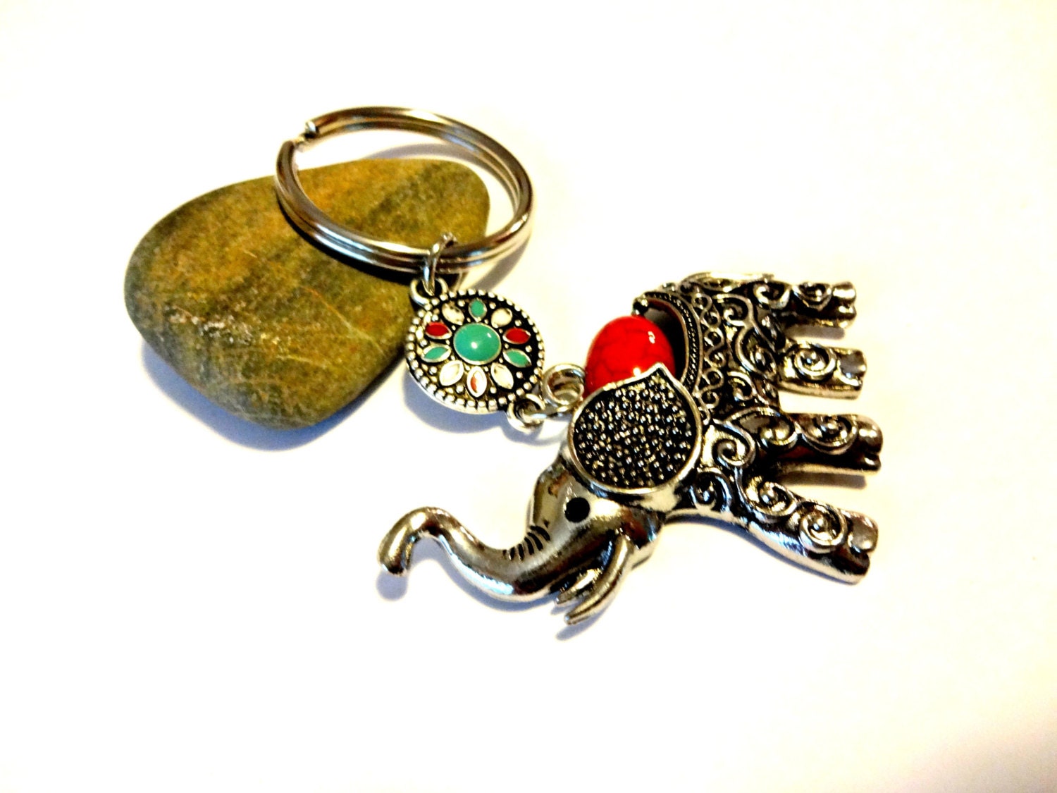 Elephant Keychain Elephant Gifts Tribal Keychain Jade | Etsy
