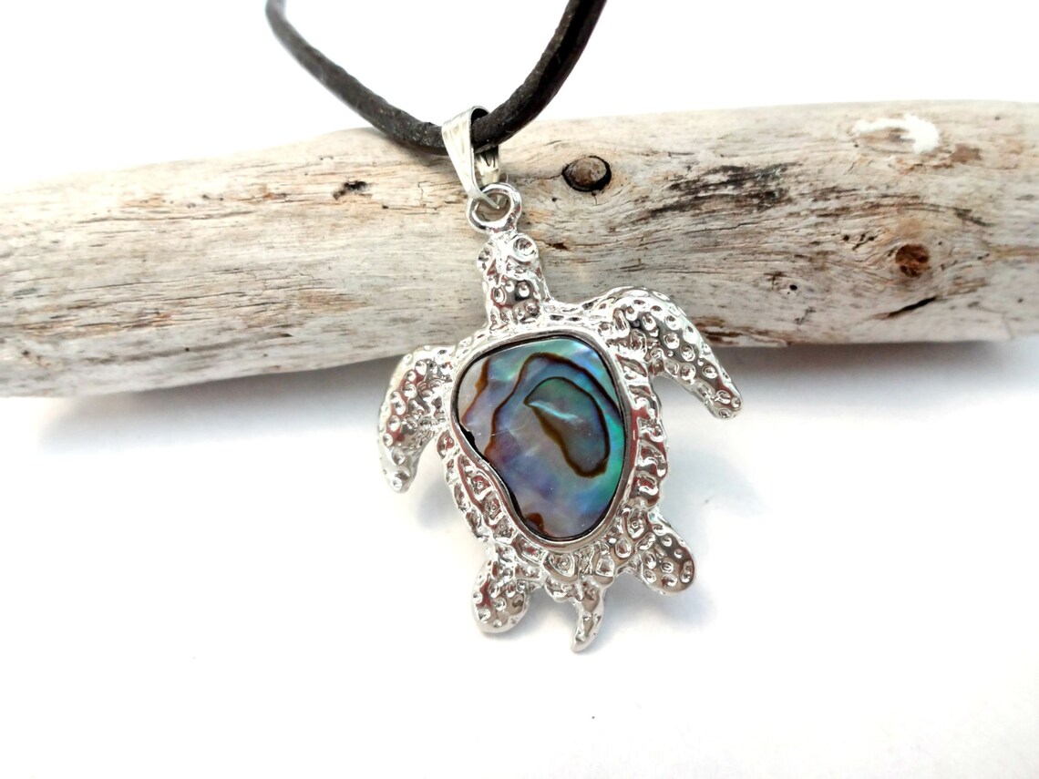 Sea Turtle Necklace Turtle Pendant Necklace Paua Shell | Etsy