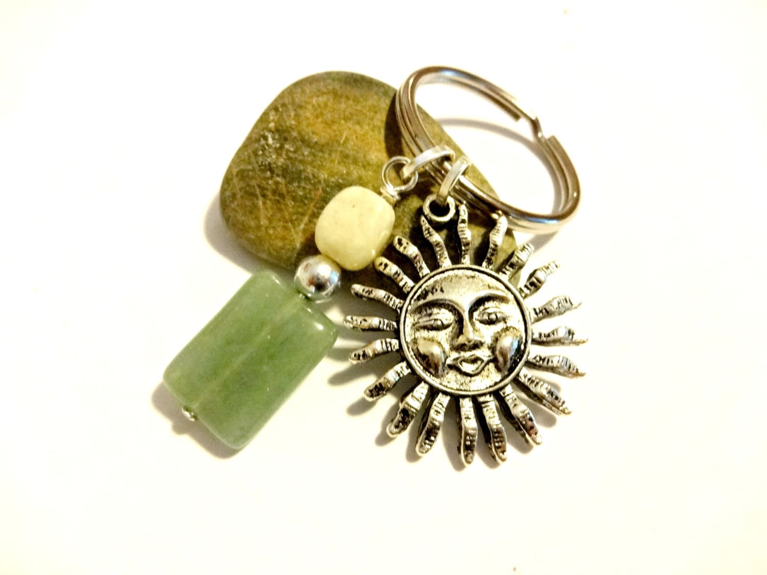 Cool Celestial Keychain Sun Key Chain Aventurine Gemstone | Etsy