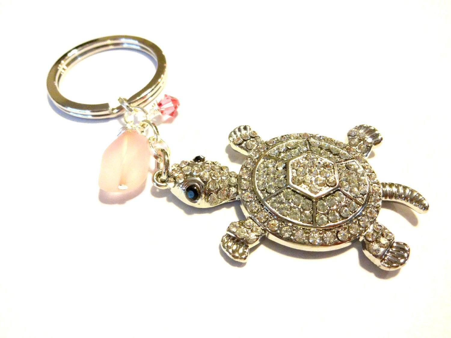 Sea Turtle Keychain Pink Bling Rhinestone Turtle Keychain | Etsy