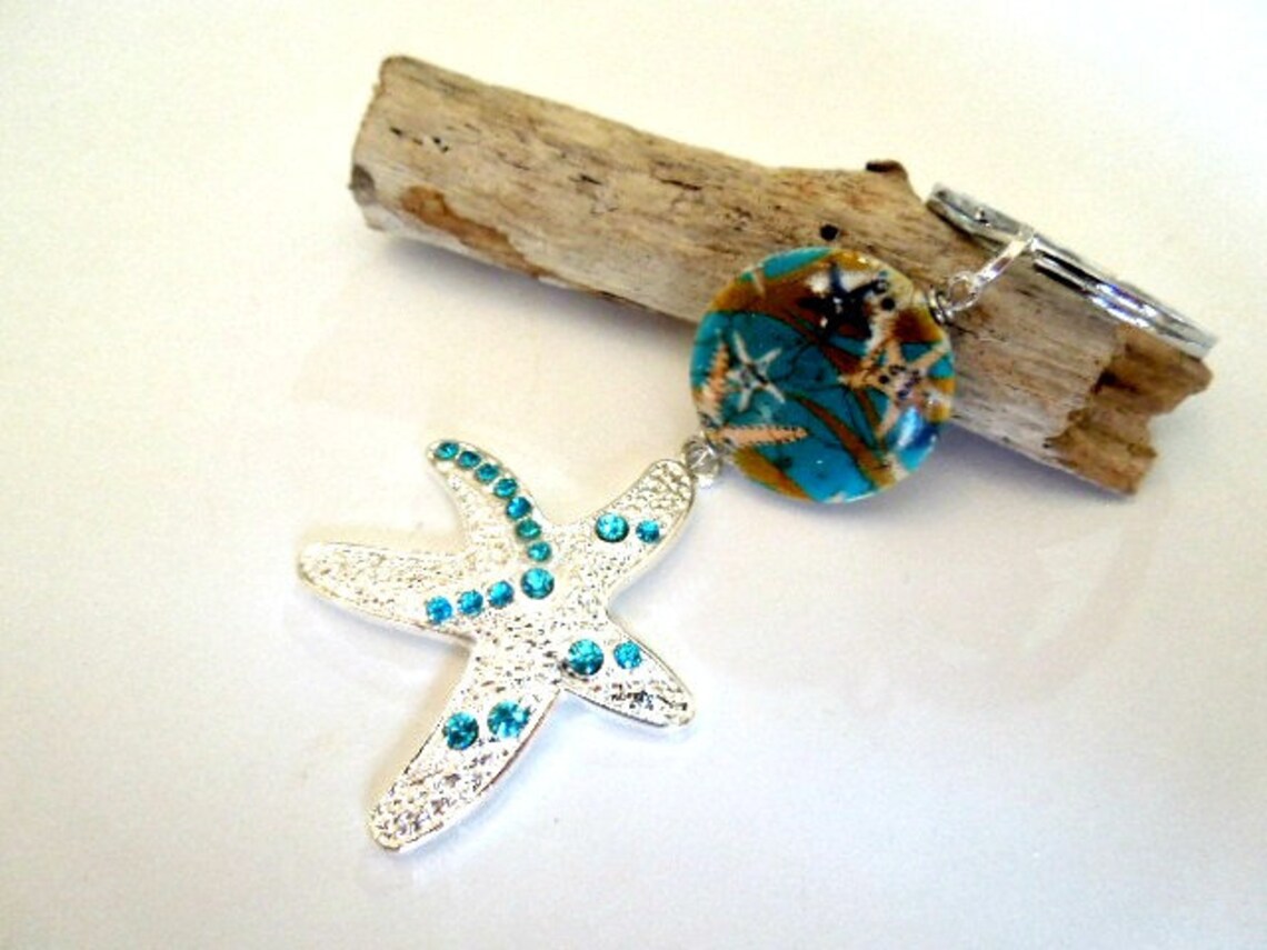 Starfish Keychain Beach Keychain Ocean Keychain Starfish - Etsy