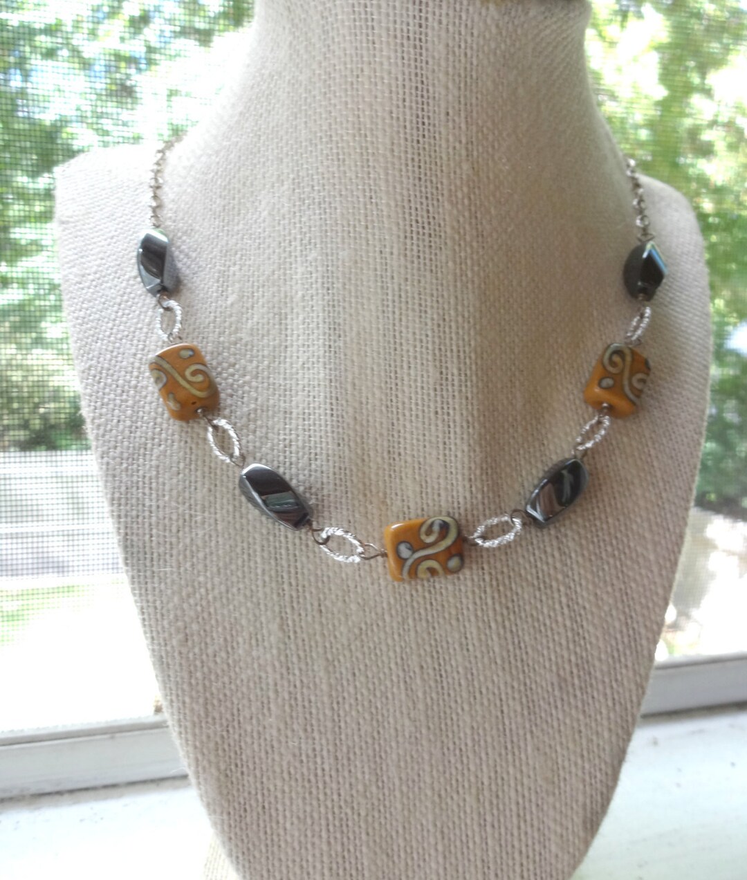 Sterling Silver and Hematite Healing Necklace, Sterling Silver Jewelry ...