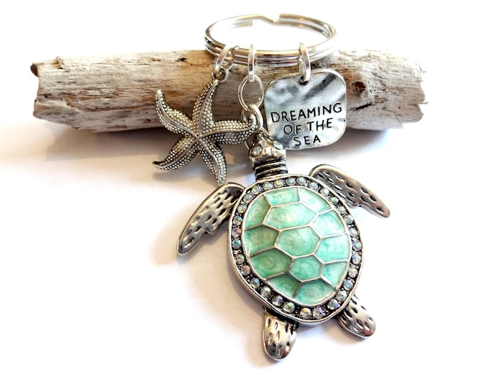 Large or Small Personalized Turtle Keychain, Glow in the Dark Turtle ...