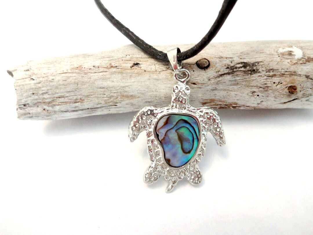 Sea Turtle Necklace, Turtle Pendant Necklace, Paua Shell Necklace ...