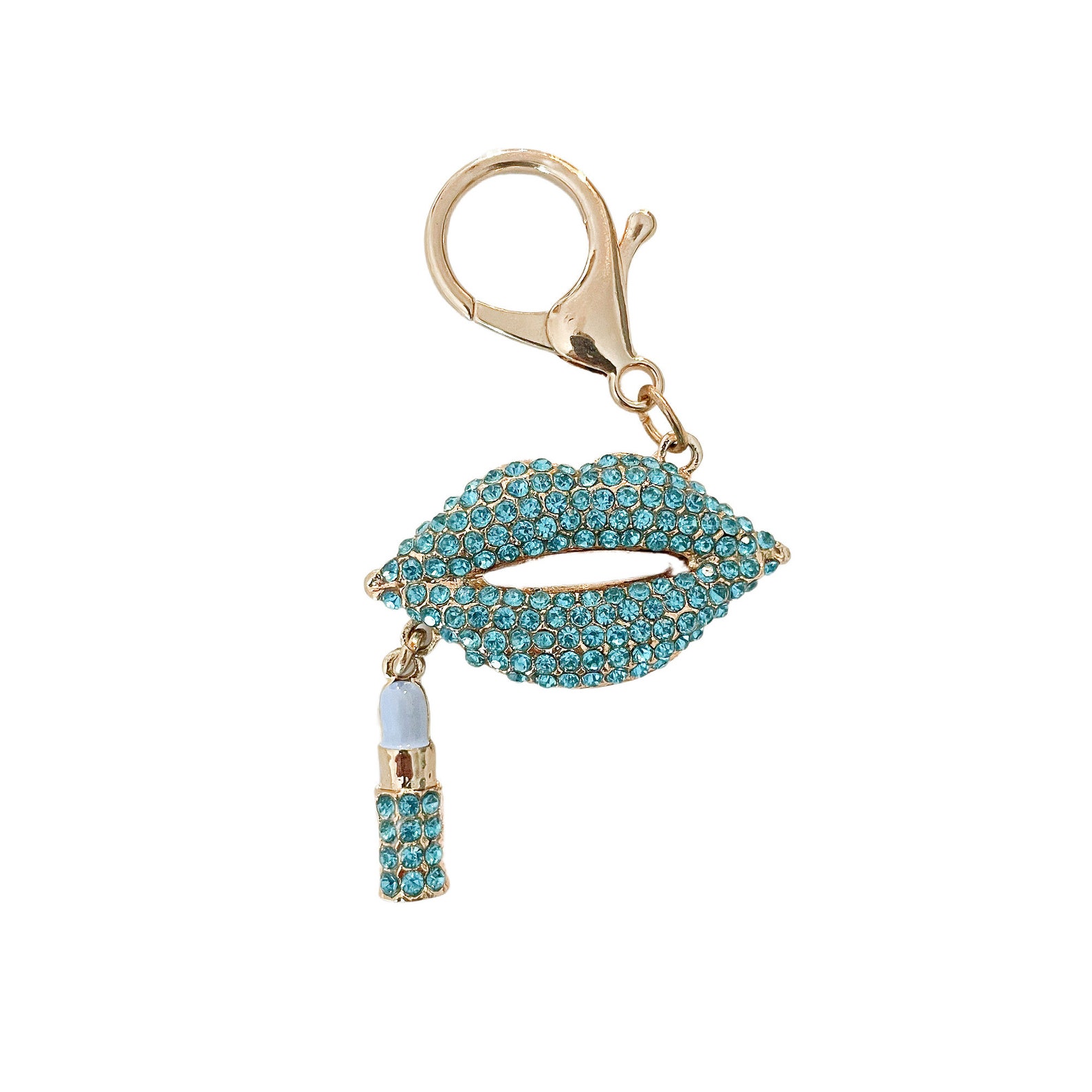 Aqua Blue Rhinestone Pave Lips Purse Charm Lips Jewelry Gift - Etsy