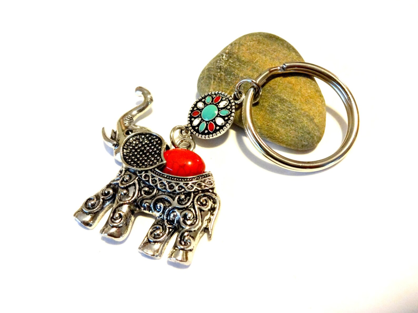 Elephant Keychain Elephant Gifts Tribal Keychain Jade - Etsy