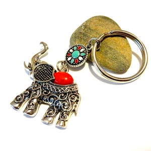 Elephant Keychain, Elephant Gifts, Tribal Keychain, Jade Keychain ...
