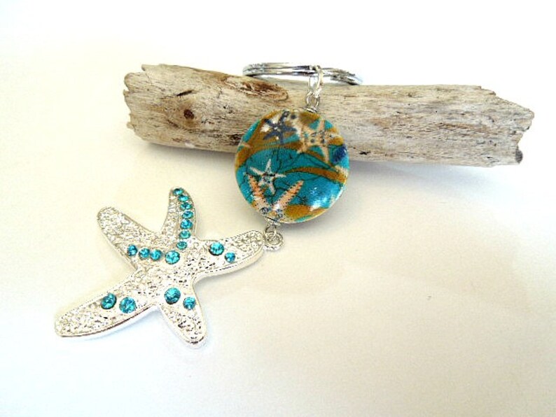 Starfish Keychain Beach Keychain Ocean Keychain Starfish - Etsy
