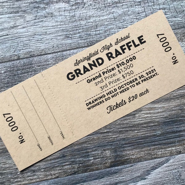 Raffle Ticket Template - Etsy
