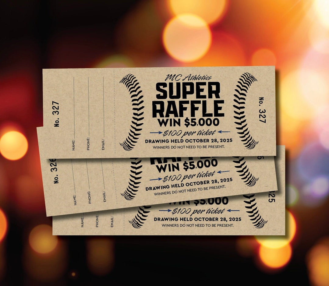 Custom Raffle Tickets, Full Design Included, Gala Ticket Printing ...