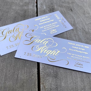 Gold Foil Gala Tickets, Full Design Included, Event Entry Ticket ...