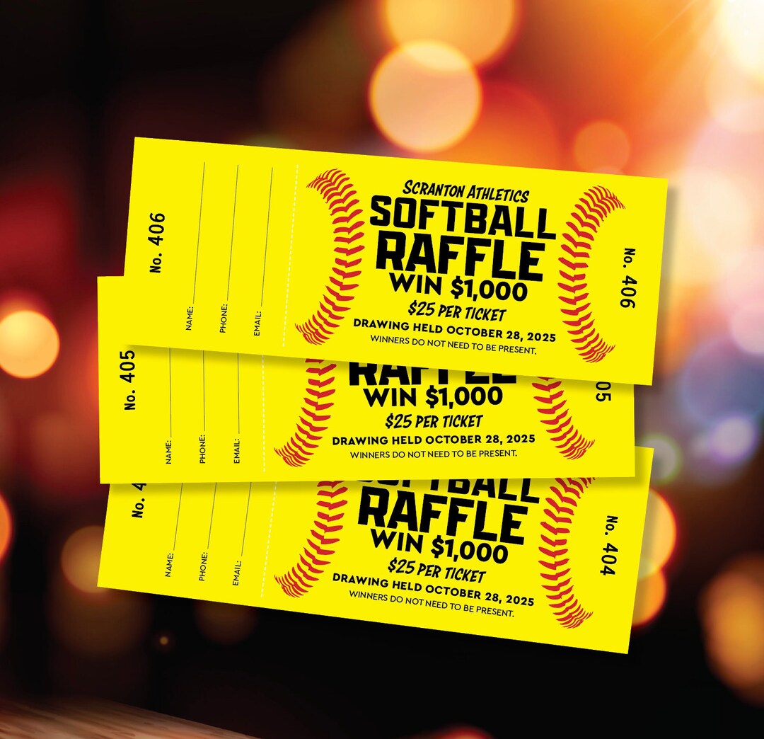 Custom Raffle Tickets, FREE DESIGN Included, Gala Ticket Printing ...