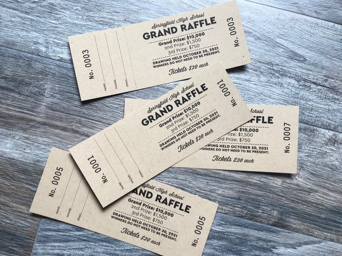 Custom Raffle Tickets Full Design Included Gala Ticket | Etsy