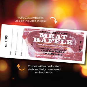 Custom Raffle Tickets, FREE DESIGN, Gala Event Ticket, Numbered Event ...
