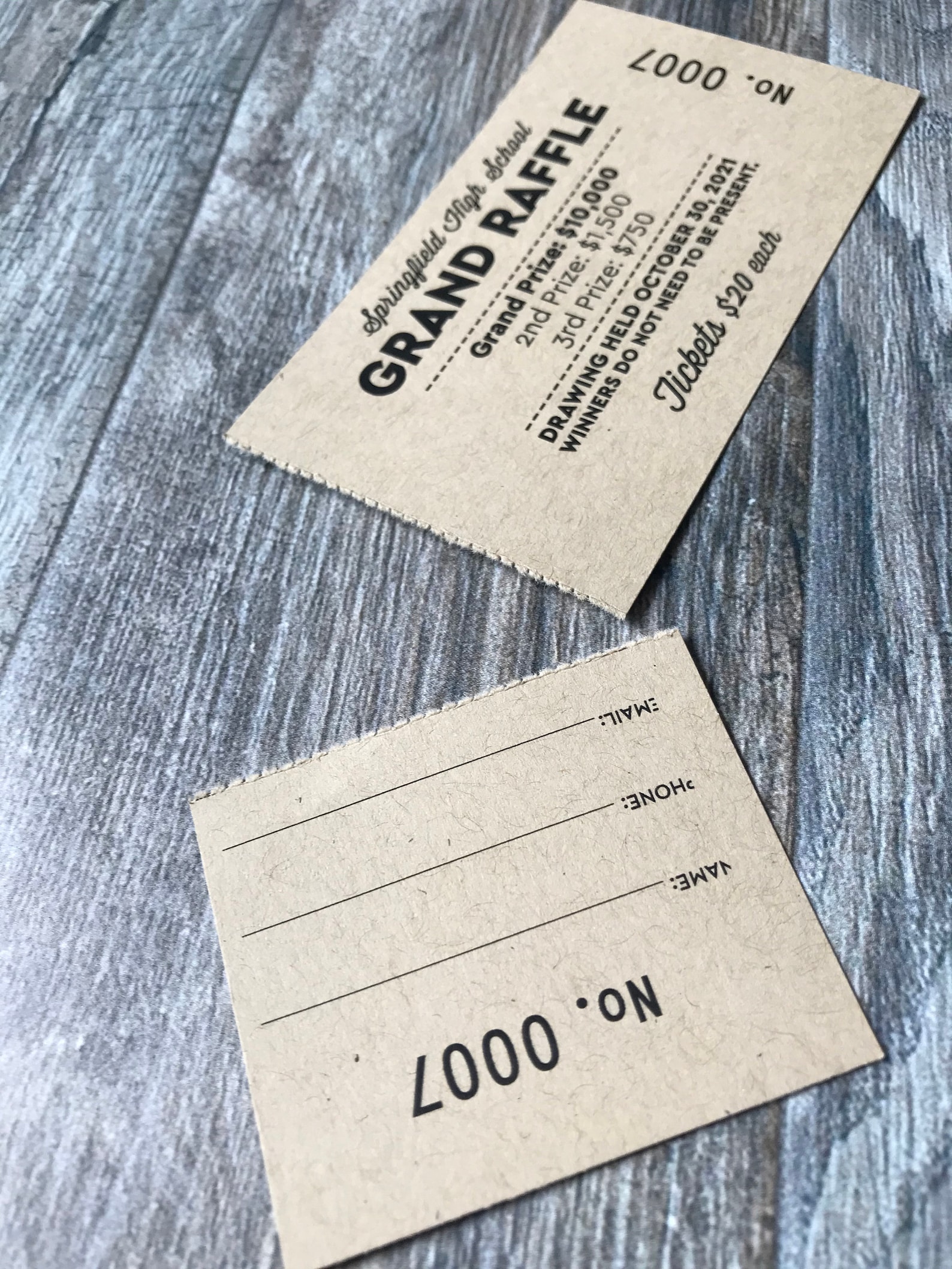 Custom Raffle Tickets, Full Design Included, Gala Ticket Printing ...