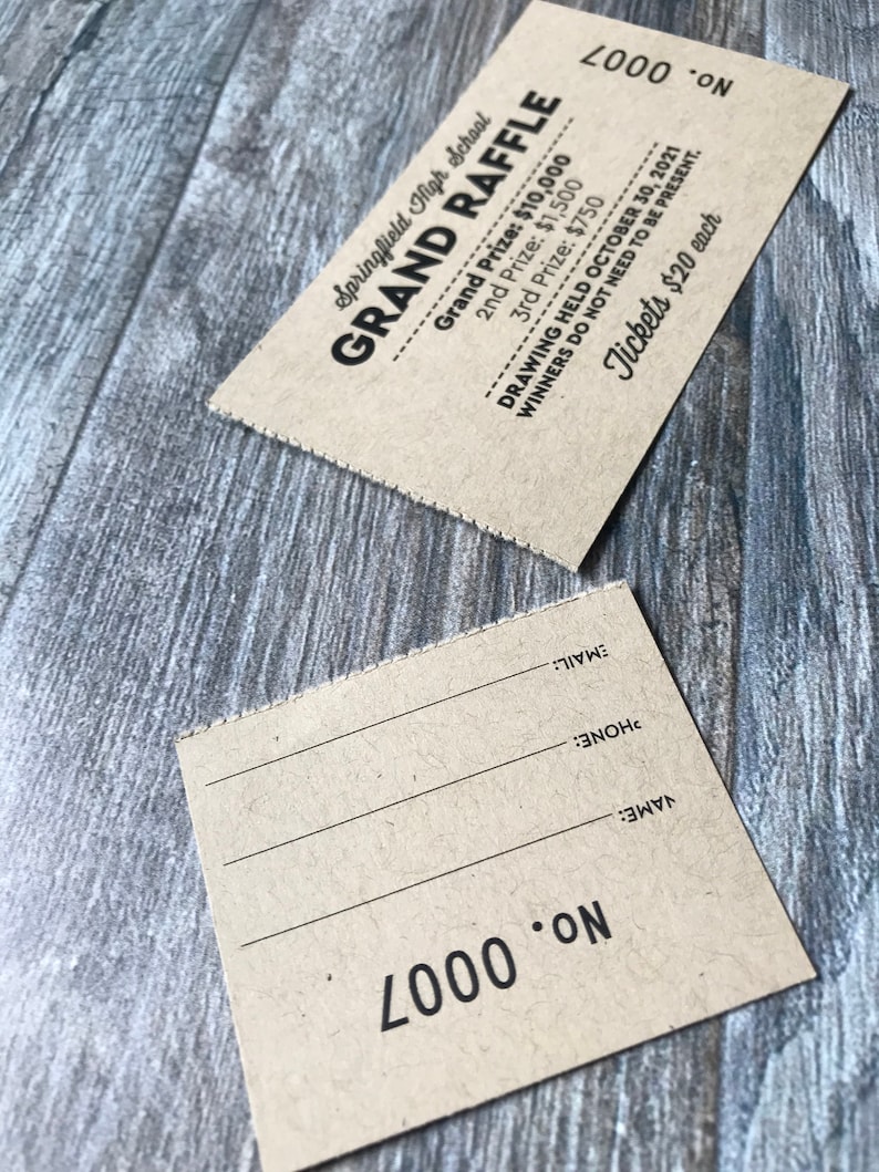 Custom Raffle Tickets Full Design Included Ticket Printing | Etsy