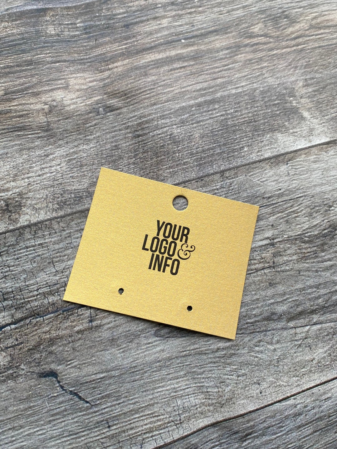 Logo Earring Cards Vintage Gold Shimmer Custom Foil Jewelry Cards, Hoop ...