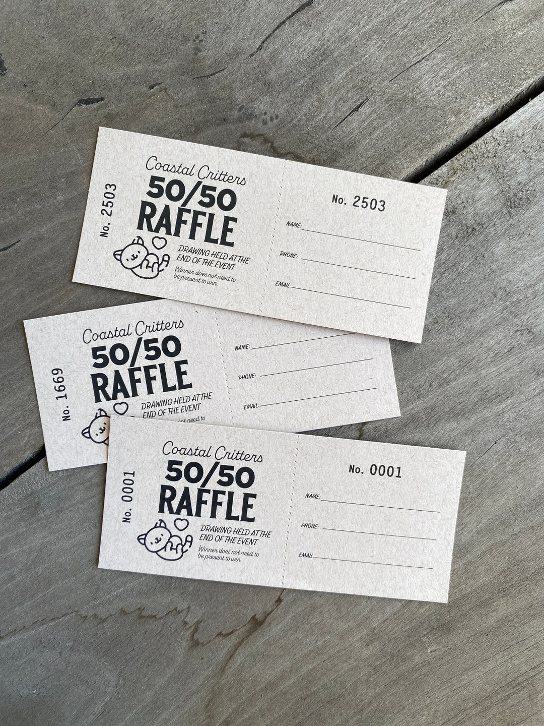 BUDGET SIZE Raffle Tickets, FREE Design, 50/50 Ticket Printing, House ...