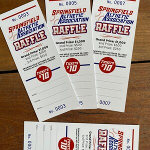 Custom Raffle Tickets, Full Design Included, Gala Ticket Printing ...