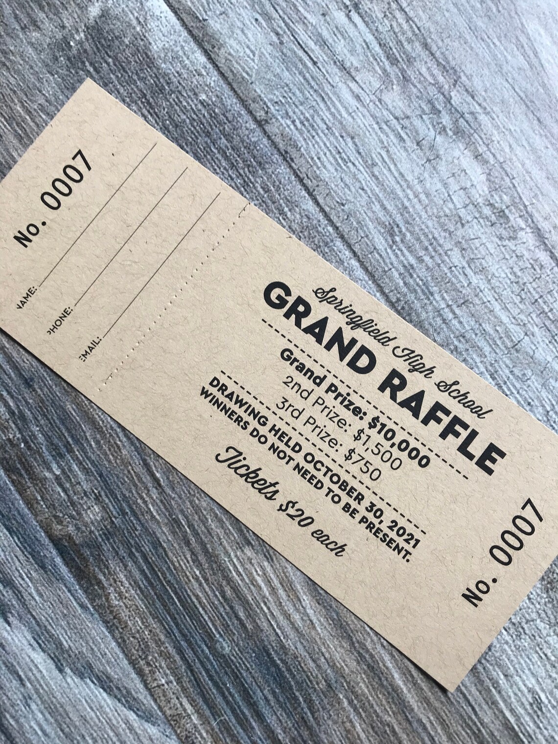 Custom Raffle Tickets Full Design Included Ticket Printing - Etsy