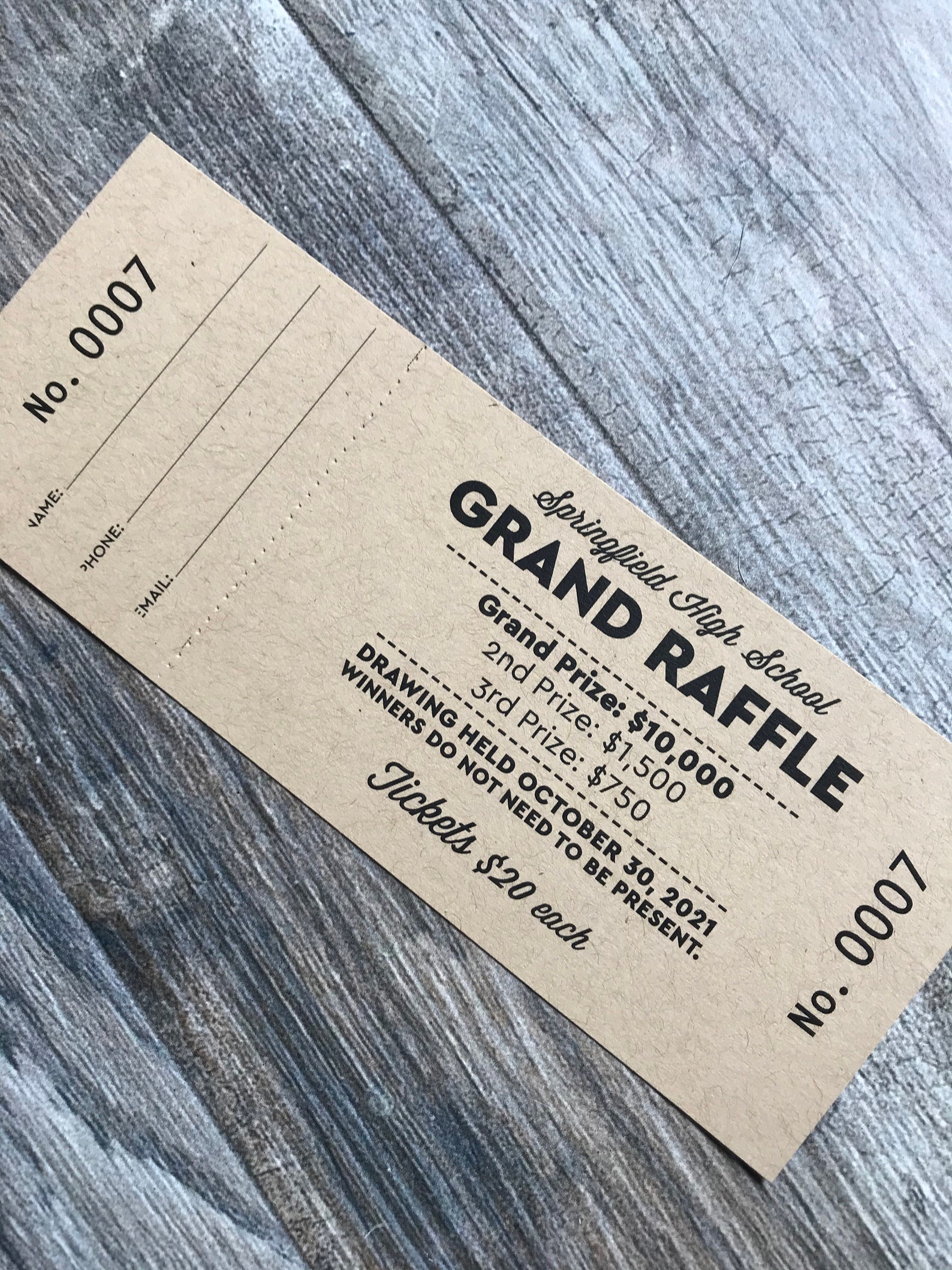 Custom Raffle Tickets Full Design Included Gala Ticket - Etsy
