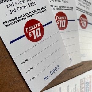 Custom Raffle Tickets, Full Design Included, Gala Ticket Printing ...